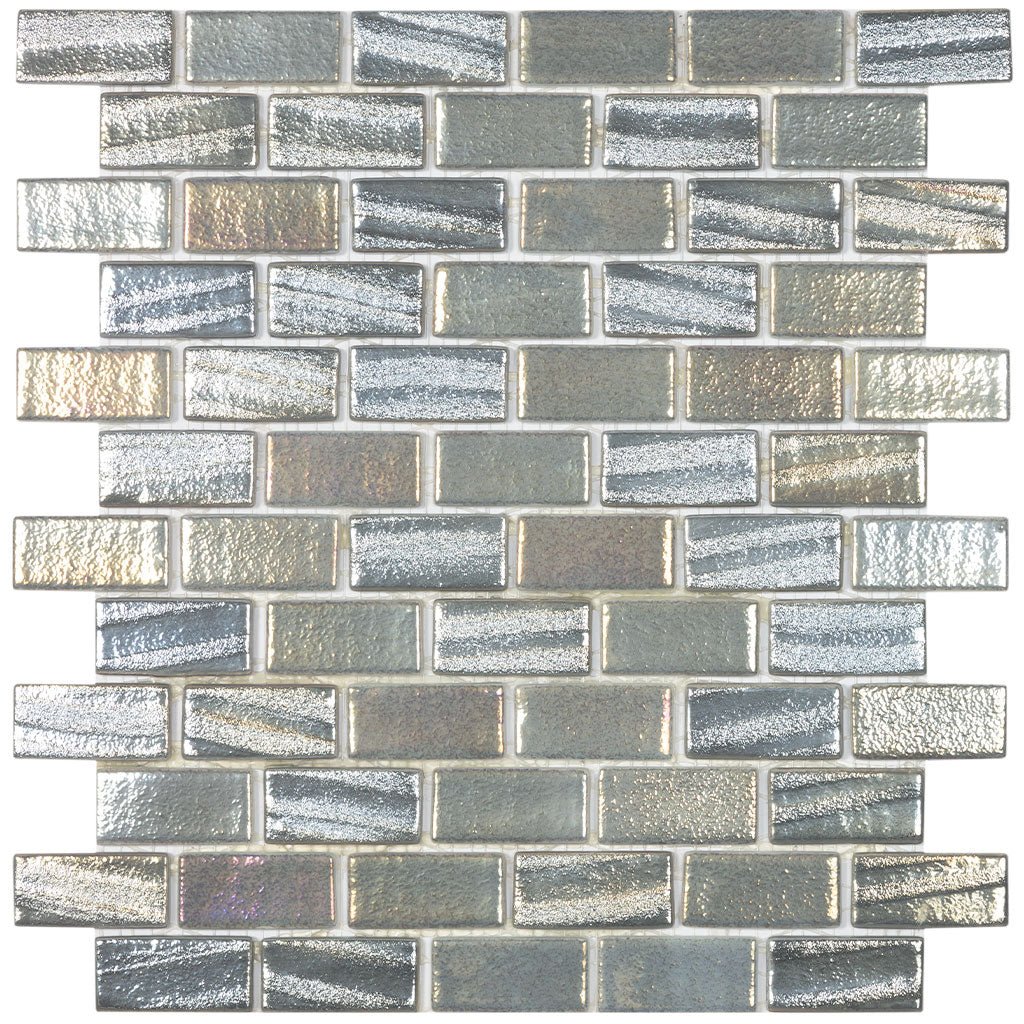 Fusion Grey T, 1" x 2" Glass Tile | Vidrepur | Mosaic Pool Tile