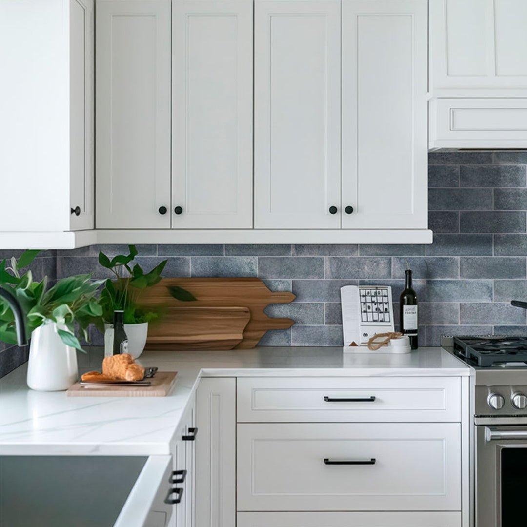 Blue Ceramic Tile for Kitchen Backsplashes, Bathrooms, & Patios