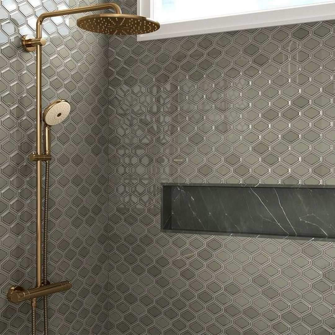 Geometric Ceramic Tile for Backsplashes, Bathrooms, & Patios