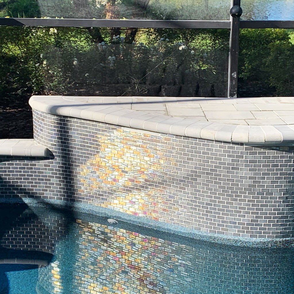 Illusions Series by Aquatica | Iridescent Mosaic Glass Pool Tile