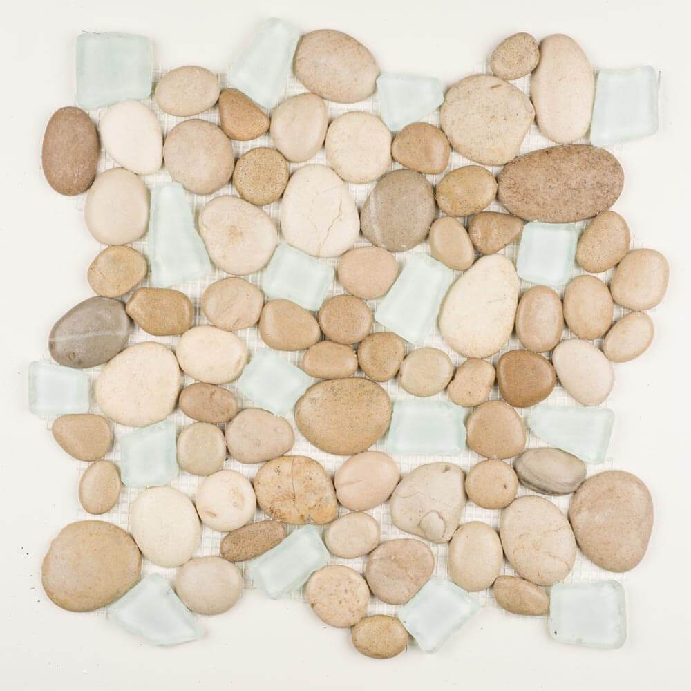 Sea Glass Pebble Tile | Natural Stone Tile for Interiors & Exteriors