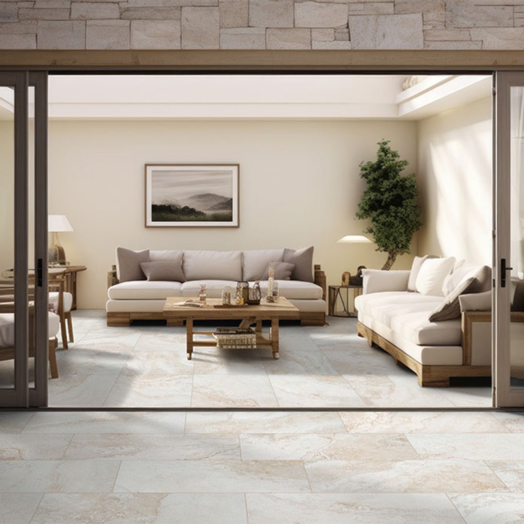Seamless Transitions | Porcelain Tile with Corresponding Patio Pavers