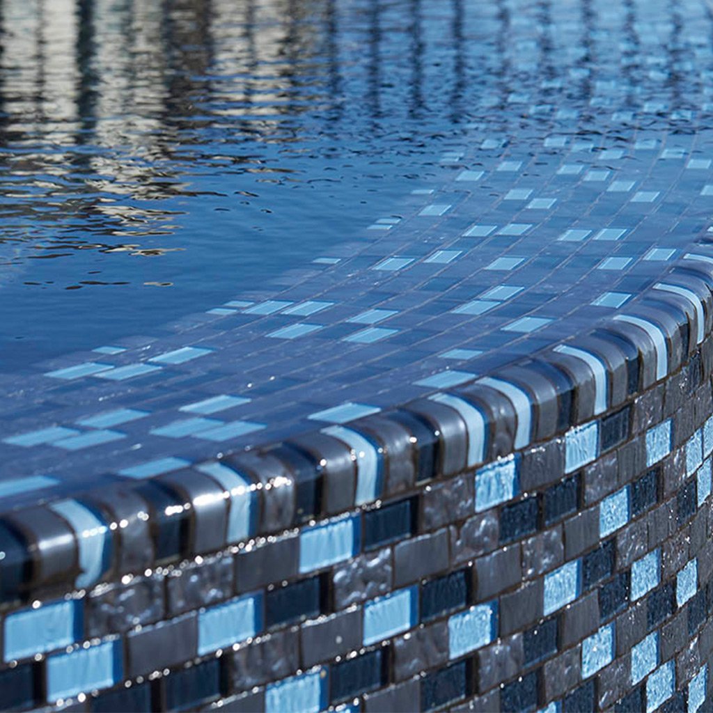 Titanium Series Glass Mosaic Tile & Pool Trim | Artistry in Mosaics