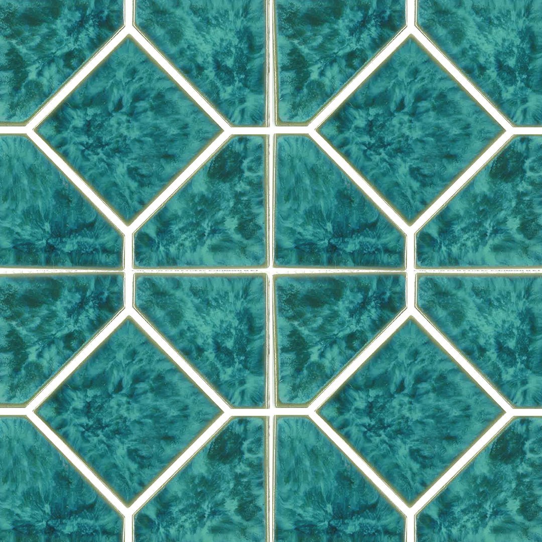 Aquamarine, 6" x 6" Deco | TITAN-663 | Fujiwa Porcelain Pool Tile