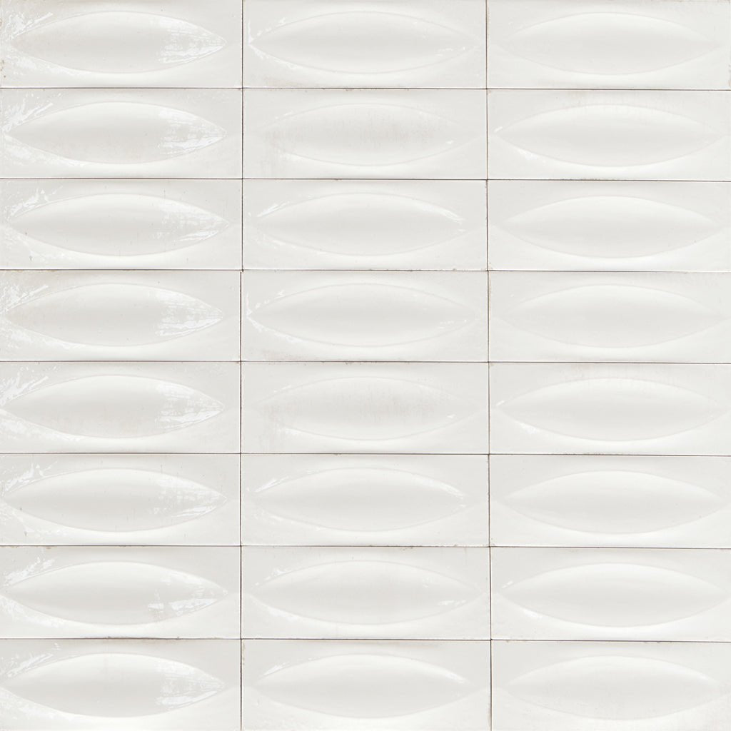 Bianco Glossy, 3" x 8" Eye Deco | EMCGLEEBIANEYE | Porcelain Tile ...