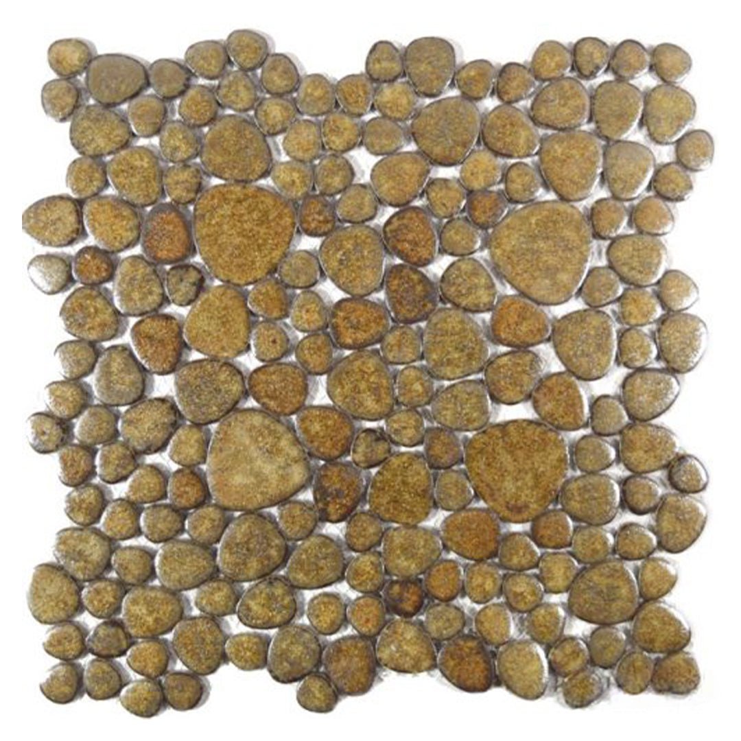 Bronze, Mixed | PEBBLE-90 | Fujiwa Porcelain Pool Tile