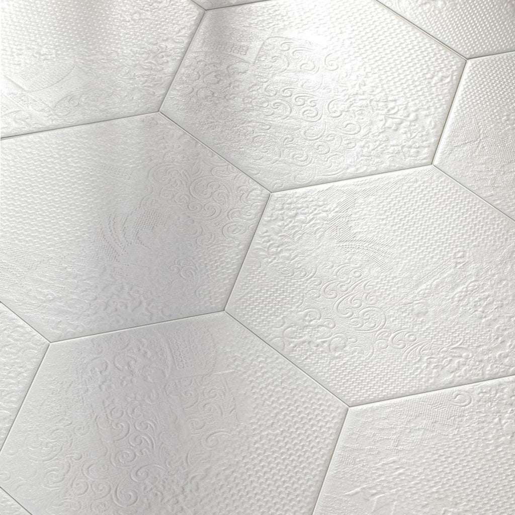 Milano White, Hexagon Porcelain Tile | CODMILAWHEX | IWT Tesoro ...