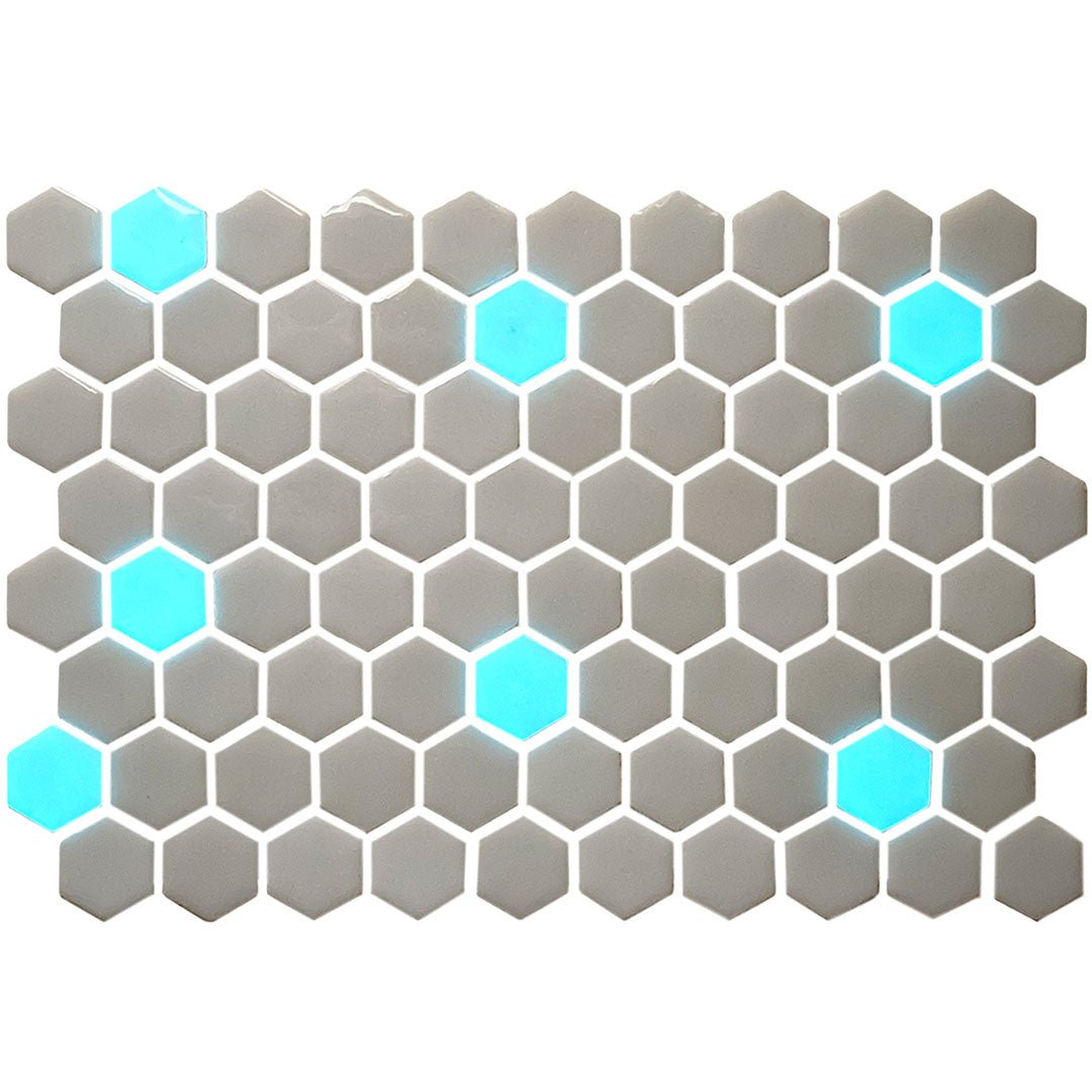 Misty Harbor, Hexagon Mosaic Glass Tile | Pool, Spa, & Kitchen Tile ...