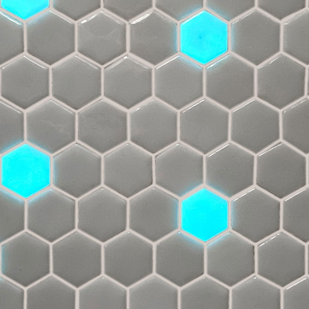 Misty Harbor, Hexagon Mosaic Glass Tile | Pool, Spa, & Kitchen Tile ...