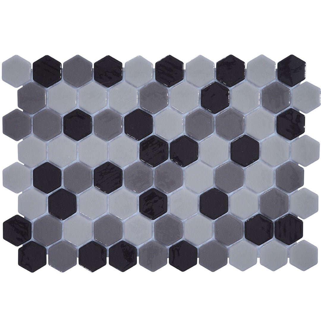 Stormy Seas, Hexagon Mosaic Glass Tile | Pool, Spa, & Kitchen Tile