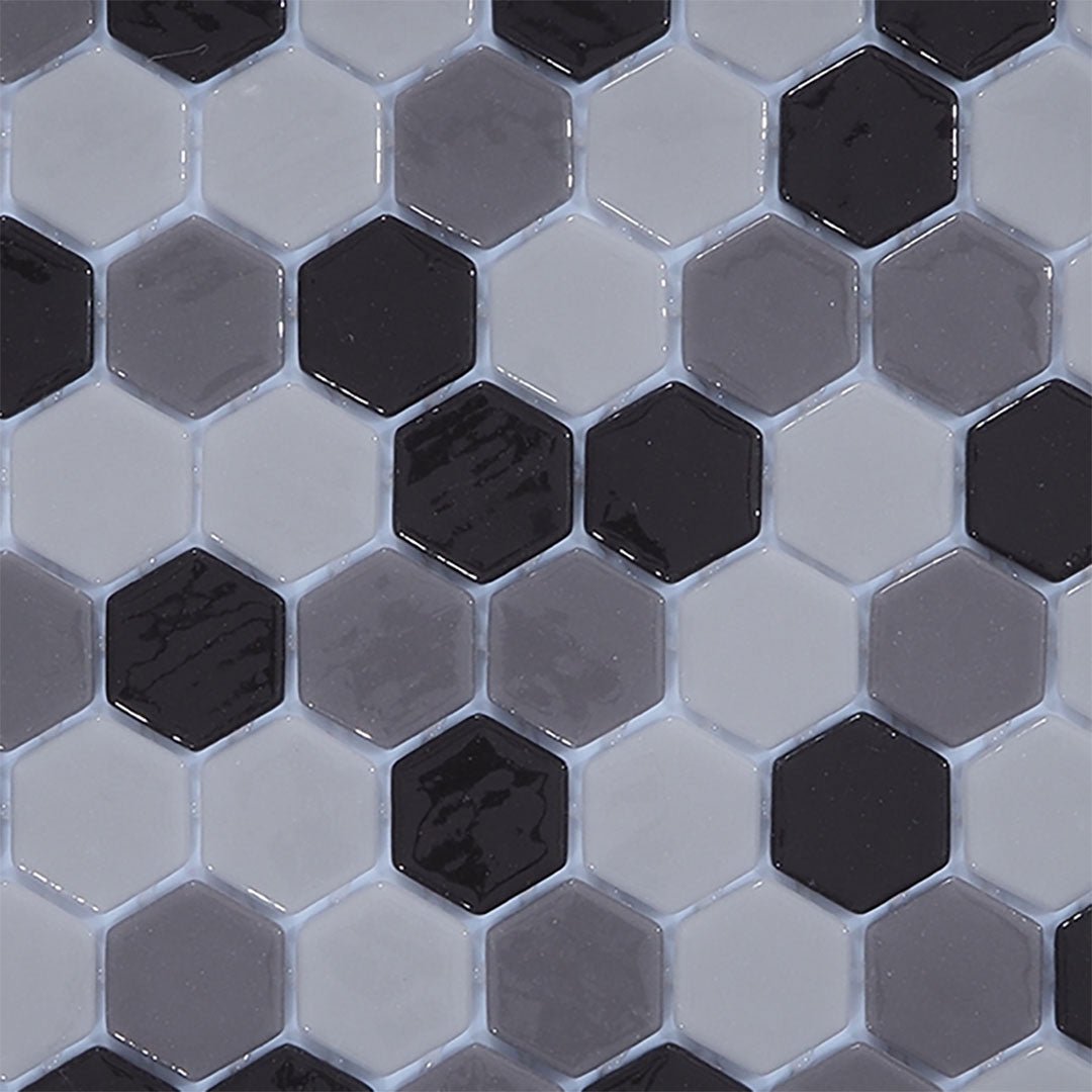 Stormy Seas, Hexagon Mosaic Glass Tile | Pool, Spa, & Kitchen Tile ...