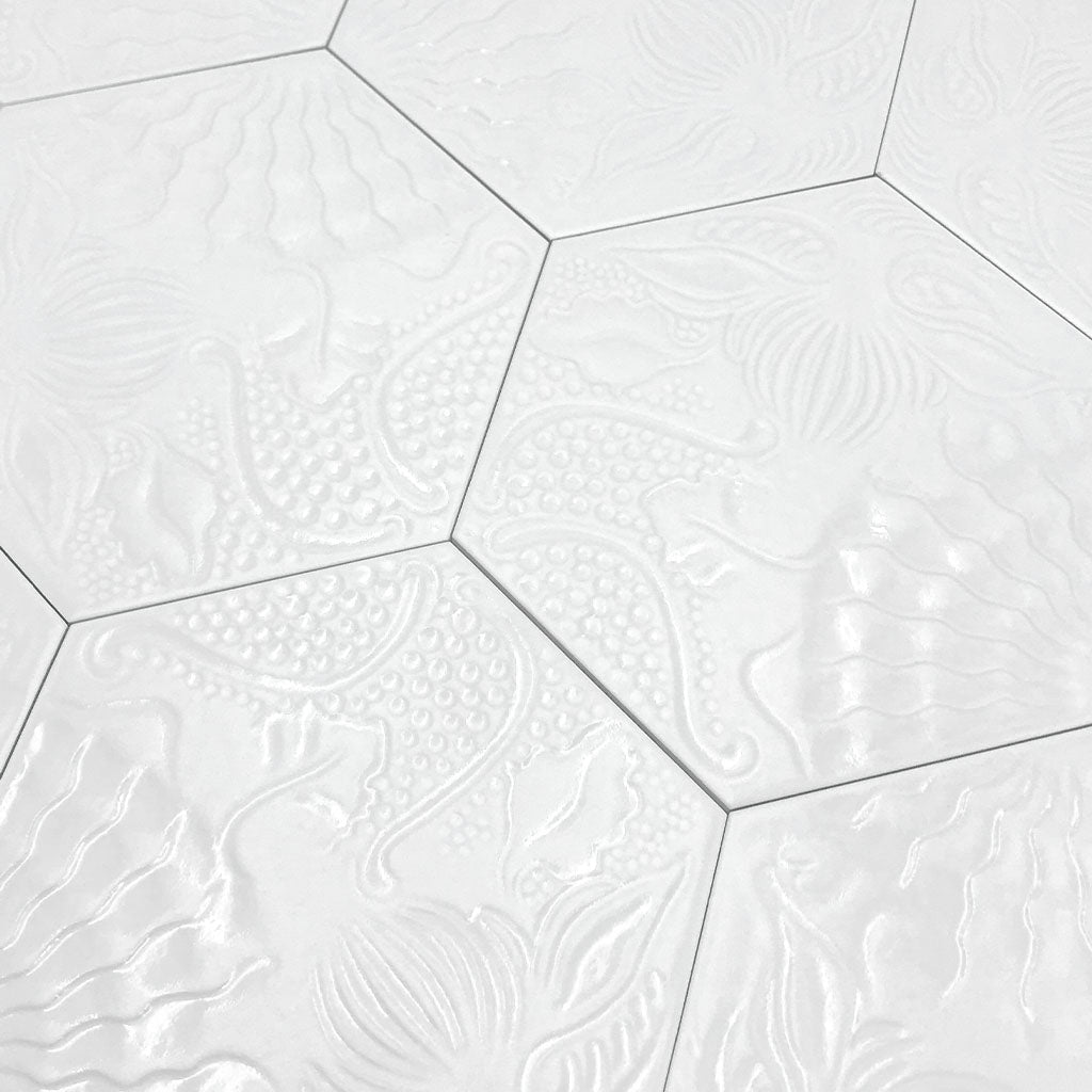 Lux White, Hexagon Porcelain Tile | CODGAUDLWHHX | IWT Tesoro – AquaBlu ...
