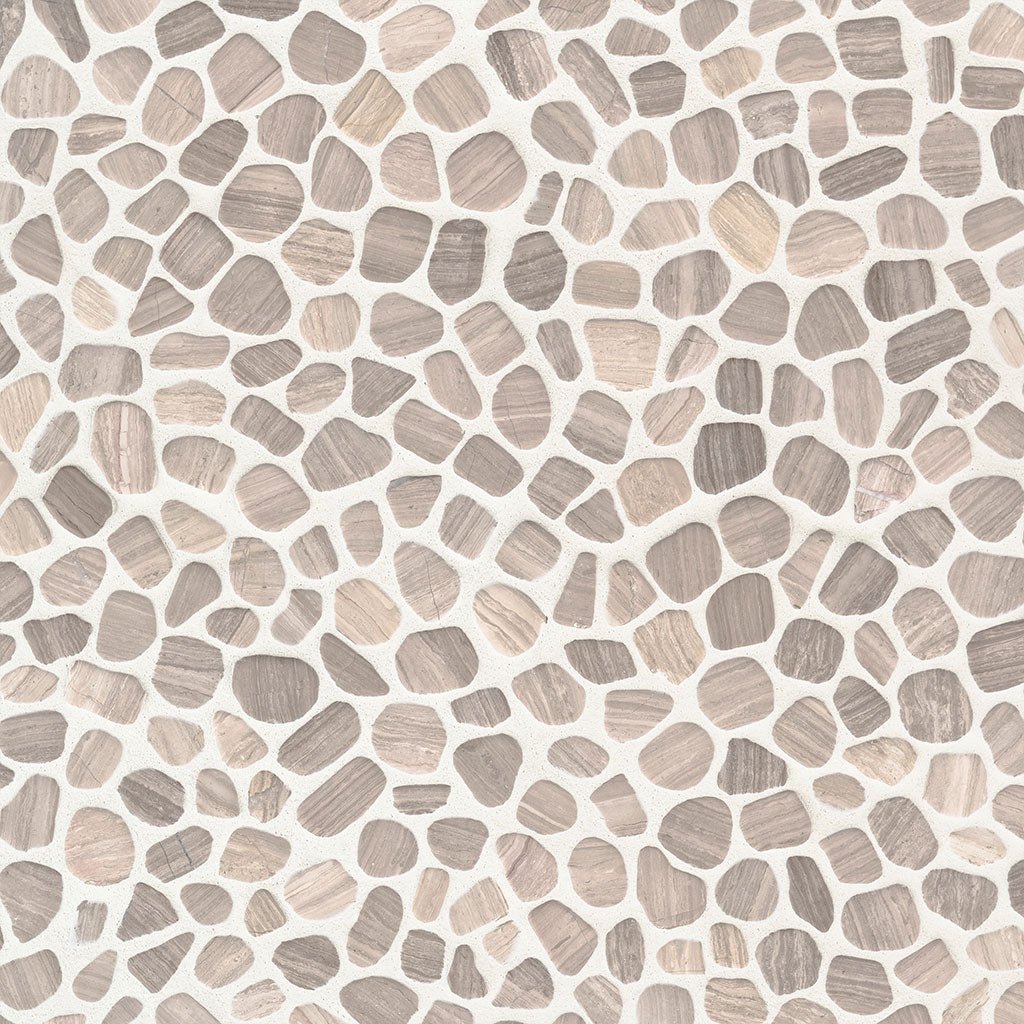 White Pebbles, Pebble Tile | Natural Stone by MSI | SMOT-PEB-WHTOAK