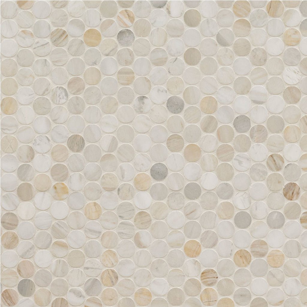 Athena Gold Penny Round, Stone Tile | Kitchen & Bath Tile by MSI