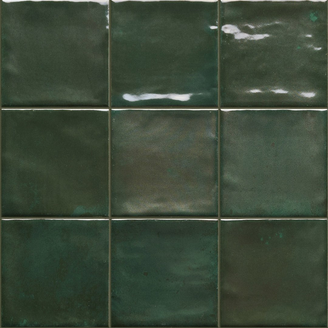 Marrakech Green, 4" x 4" Porcelain Tile | Aquatica Porcelain Pool Tile