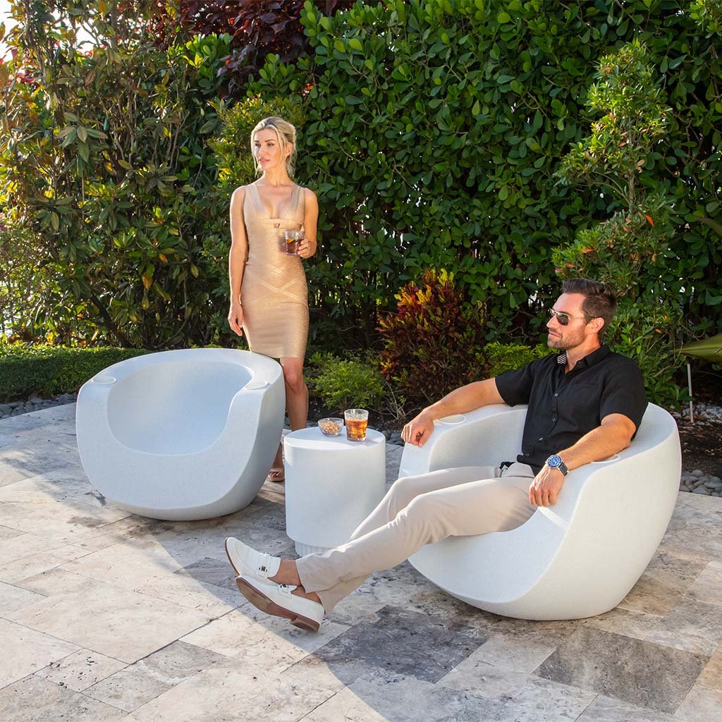 Moon Chair with White Cupholders (Set of Two) | Pool Chair by Tenjam ...