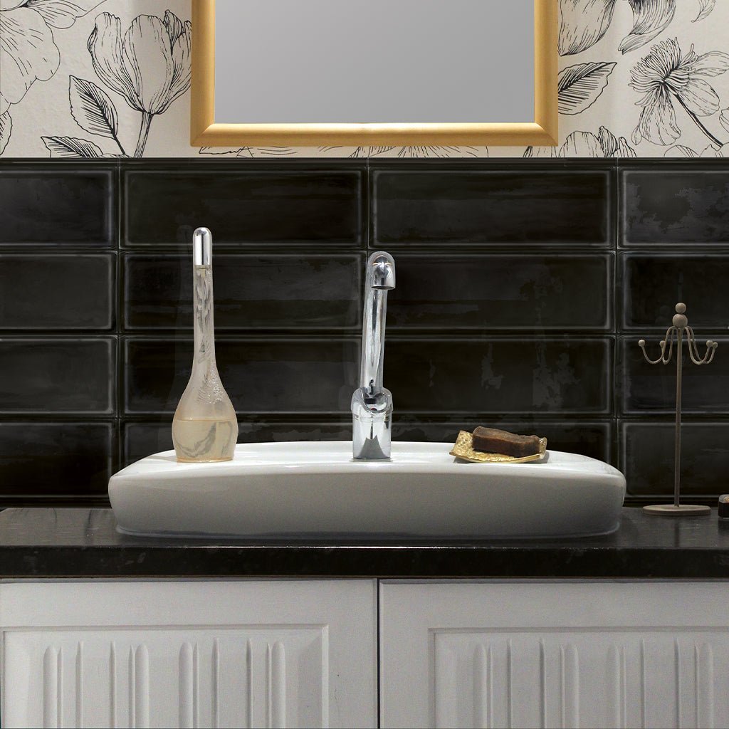 Nero Block, 4" x 12" Porcelain Tile | Floor & Wall Tile by IWT ...