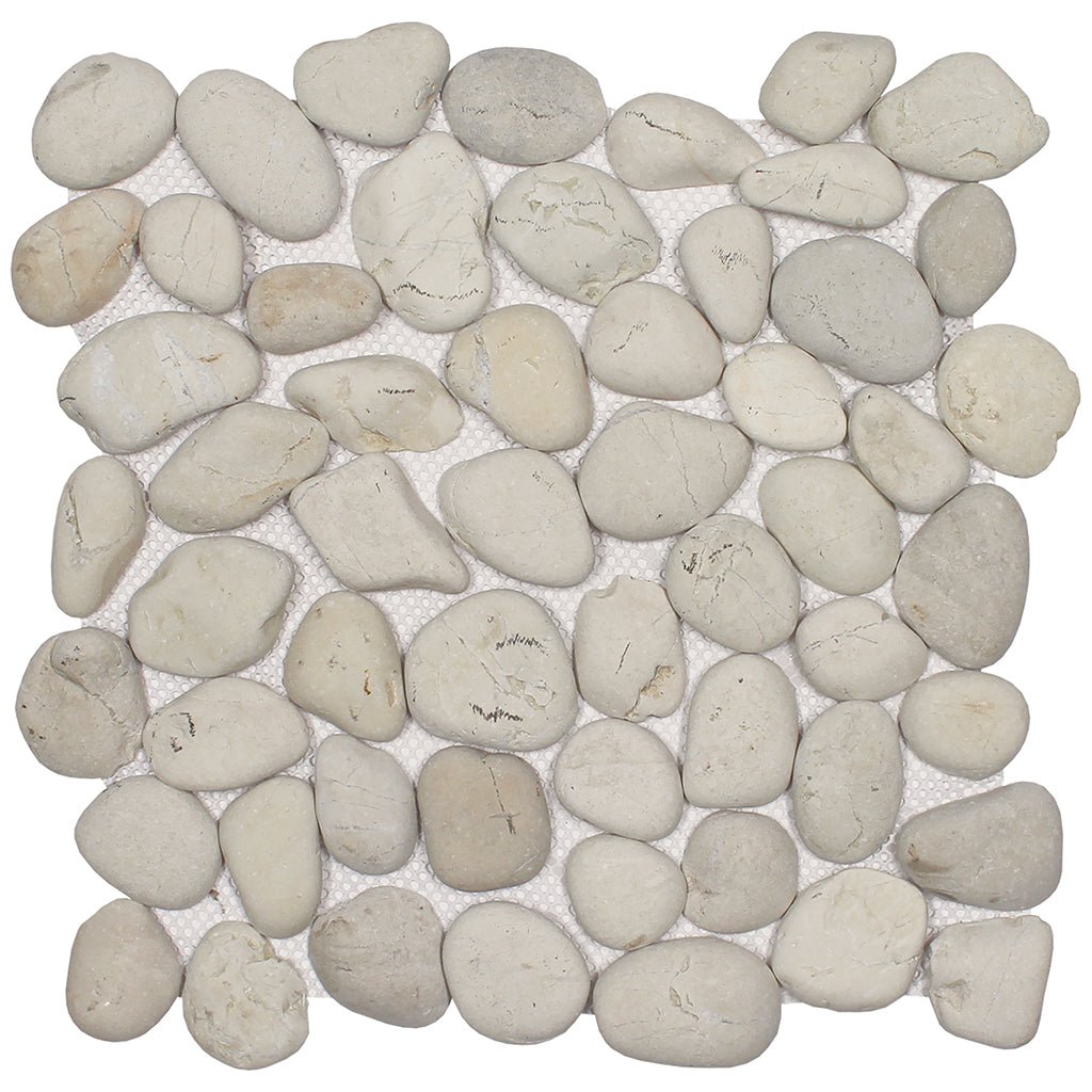 Ocean Stone Classic White, Pebble Tile | Stone Mosaic Tile by Tesoro ...