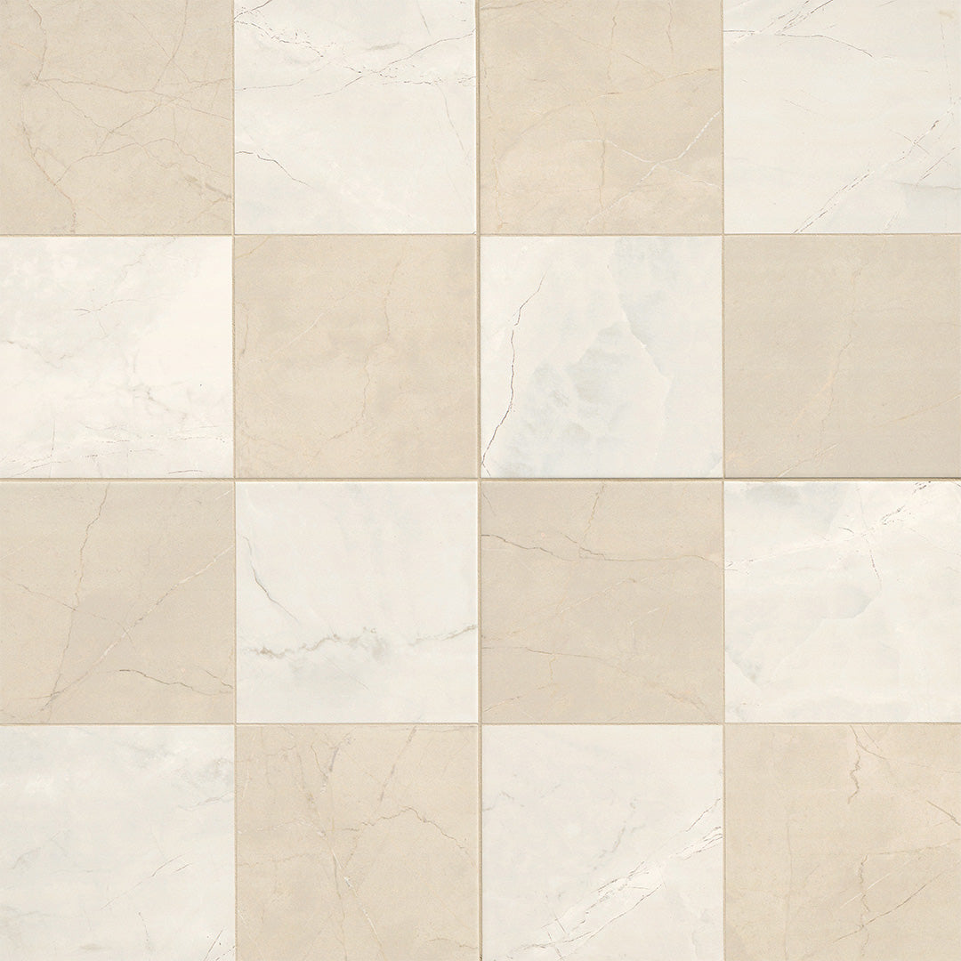 Perla Crema Chextile 17" x 17" Porcelain Tile | Modern Tile by MSI