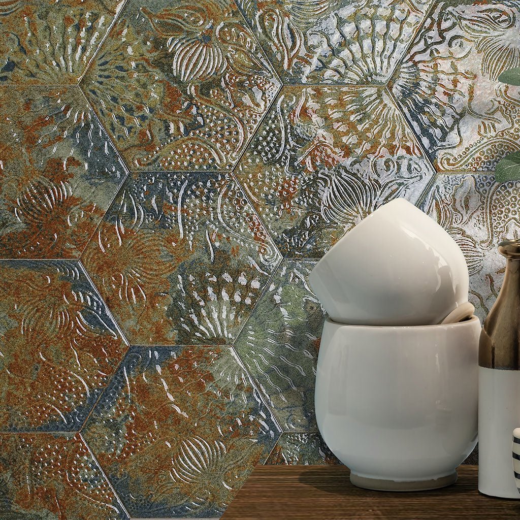 Reactive Ocean, Hexagon Porcelain Tile | CODGAUDOCEHEX | IWT Tesoro ...