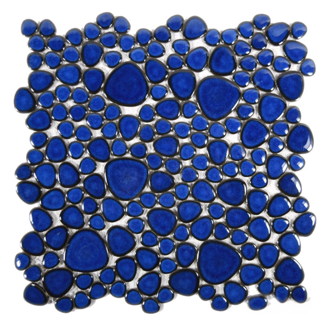 Royal Blue, Mixed | PEBBLE-91 | Fujiwa Porcelain Pool Tile
