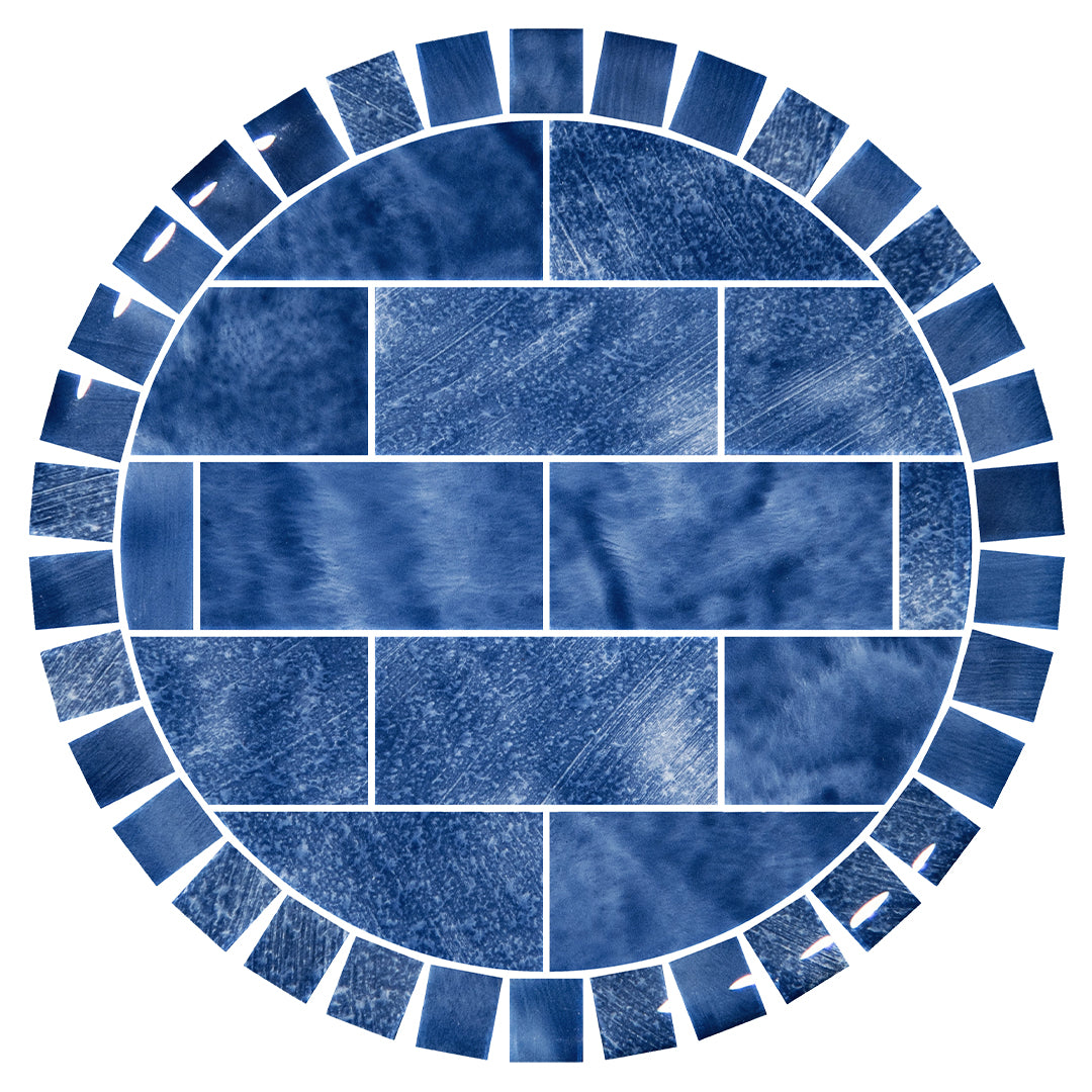Subway Stratus Blue, 12.5" Barstool Toppers | Swimming Pool Mosaics