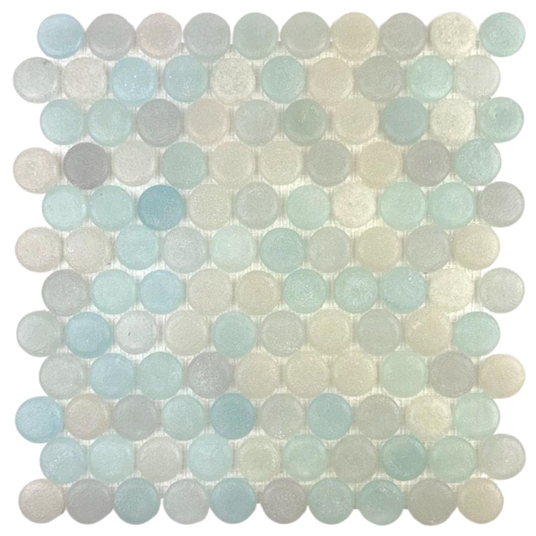 Clearwater, Penny Tile | Round Glass Mosaic Tile by Aquatica