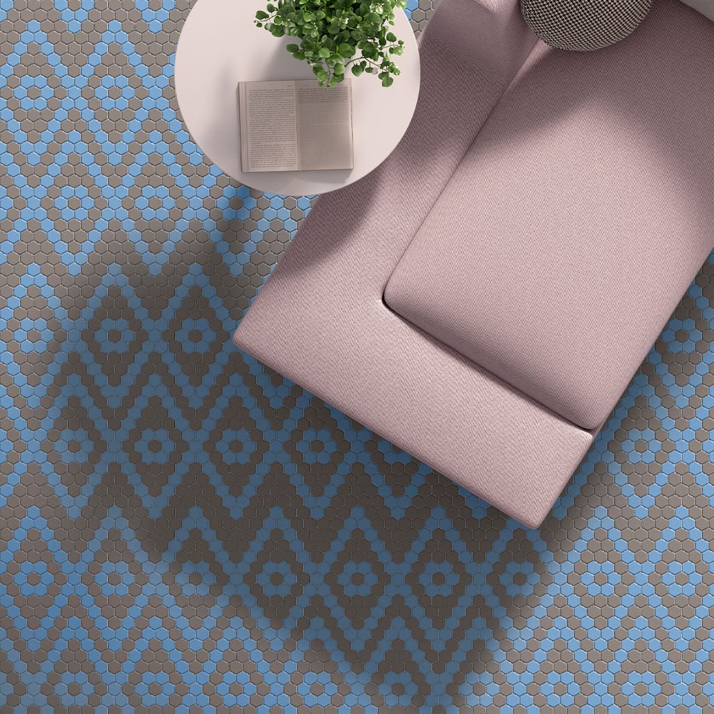 Candy Ether, Hexagon Tile | Glass Mosaic Tile by Vidrepur – AquaBlu Mosaics