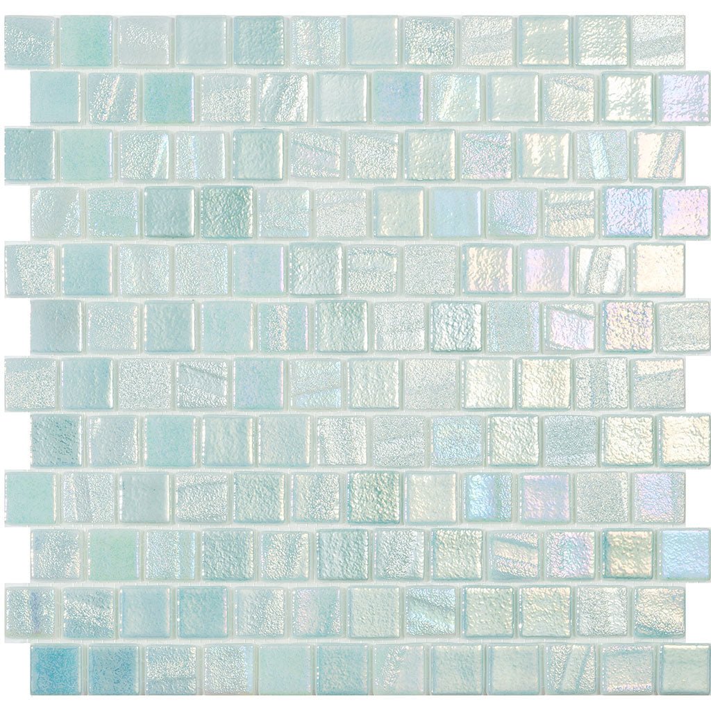 Fusion Light Green T, 1" x 1" Brick Glass Tile | Vidrepur | Pool Tile