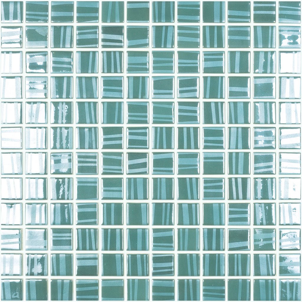 Tender Opal Green, 1" x 1" Glass Tile | Mosaic Pool Tile by Vidrepur