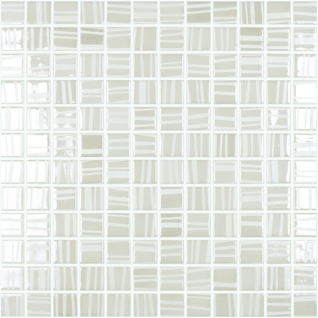 Tender White, 1" x 1" Glass Tile | Mosaic Pool Tile by Vidrepur