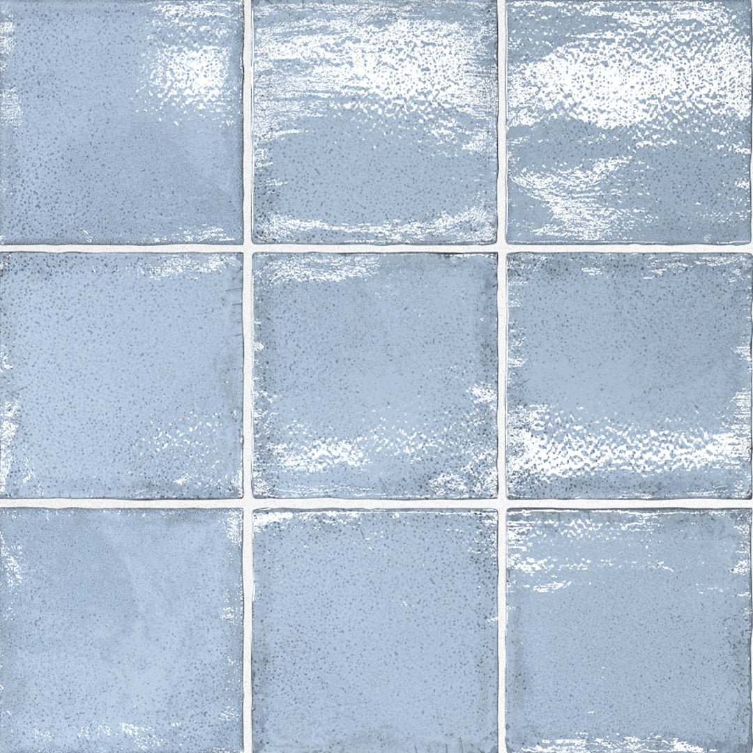 Altea Ash Blue, 4" x 4" Ceramic Tile | Zellige-Look Tile