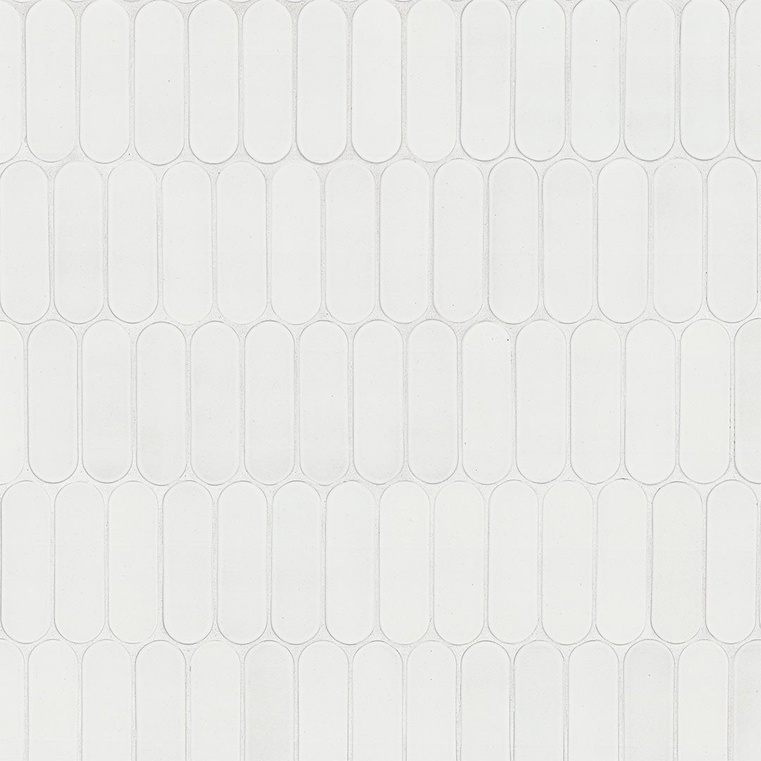 Bianco Glossy Ellipse Glass Tile | Bathroom & Kitchen Backsplash Tile