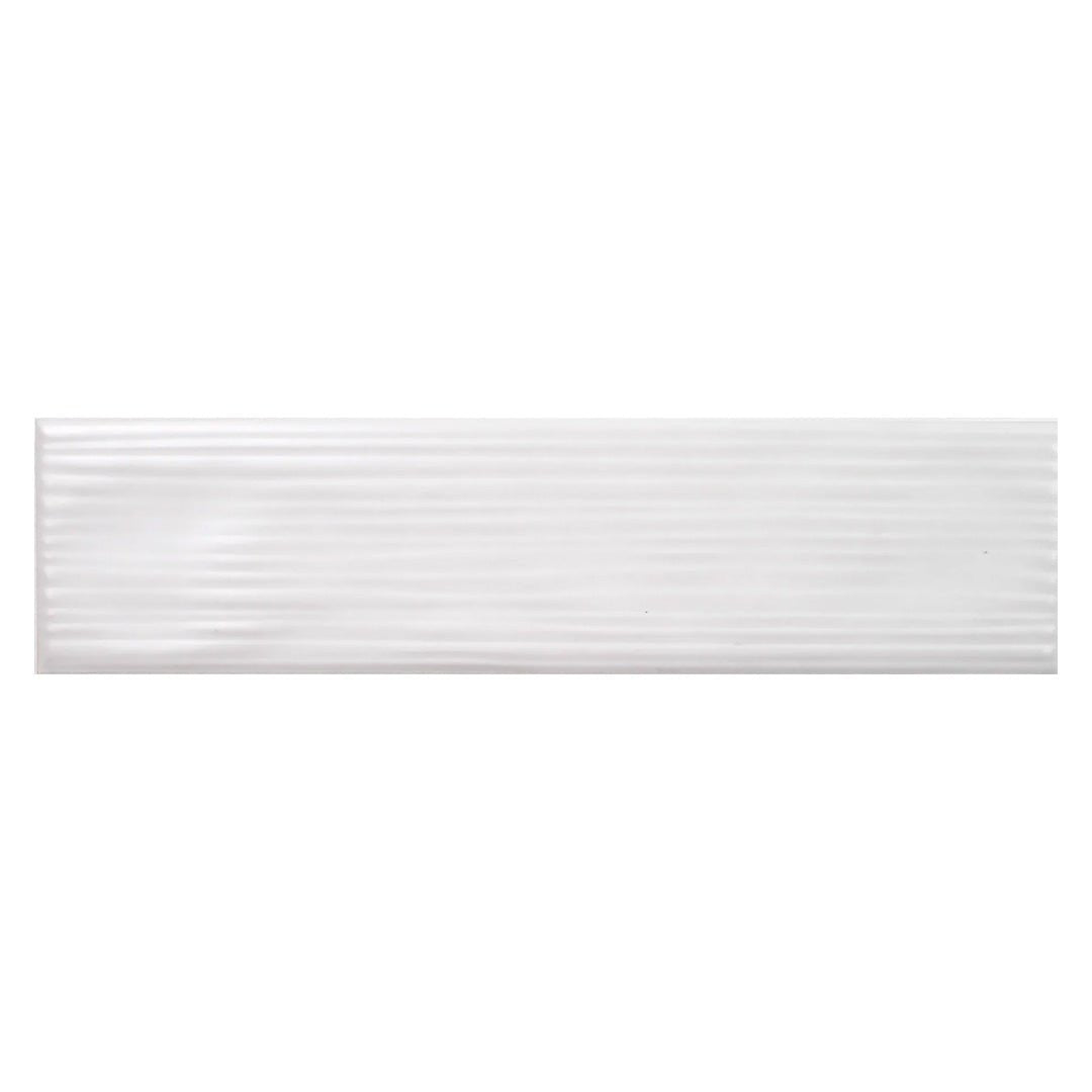 Buteo White Matte Drift Deco, 3" x 12" Ceramic Tile | Backsplash Tile