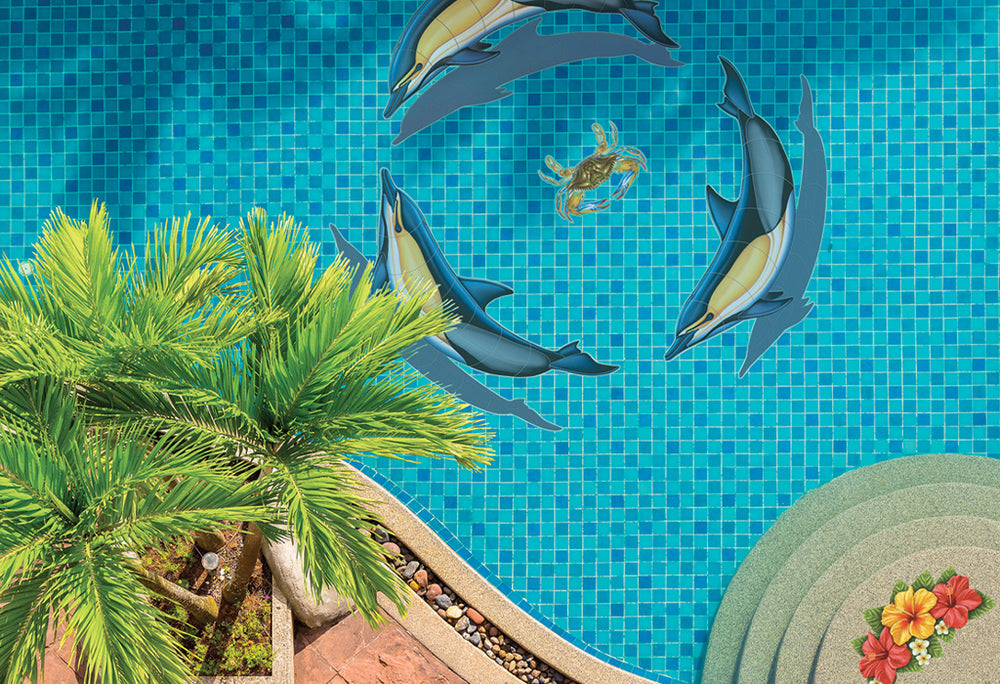 Dolphin Mosaic Tiles Online | Dolphin Mosaics for Swimming Pools ...