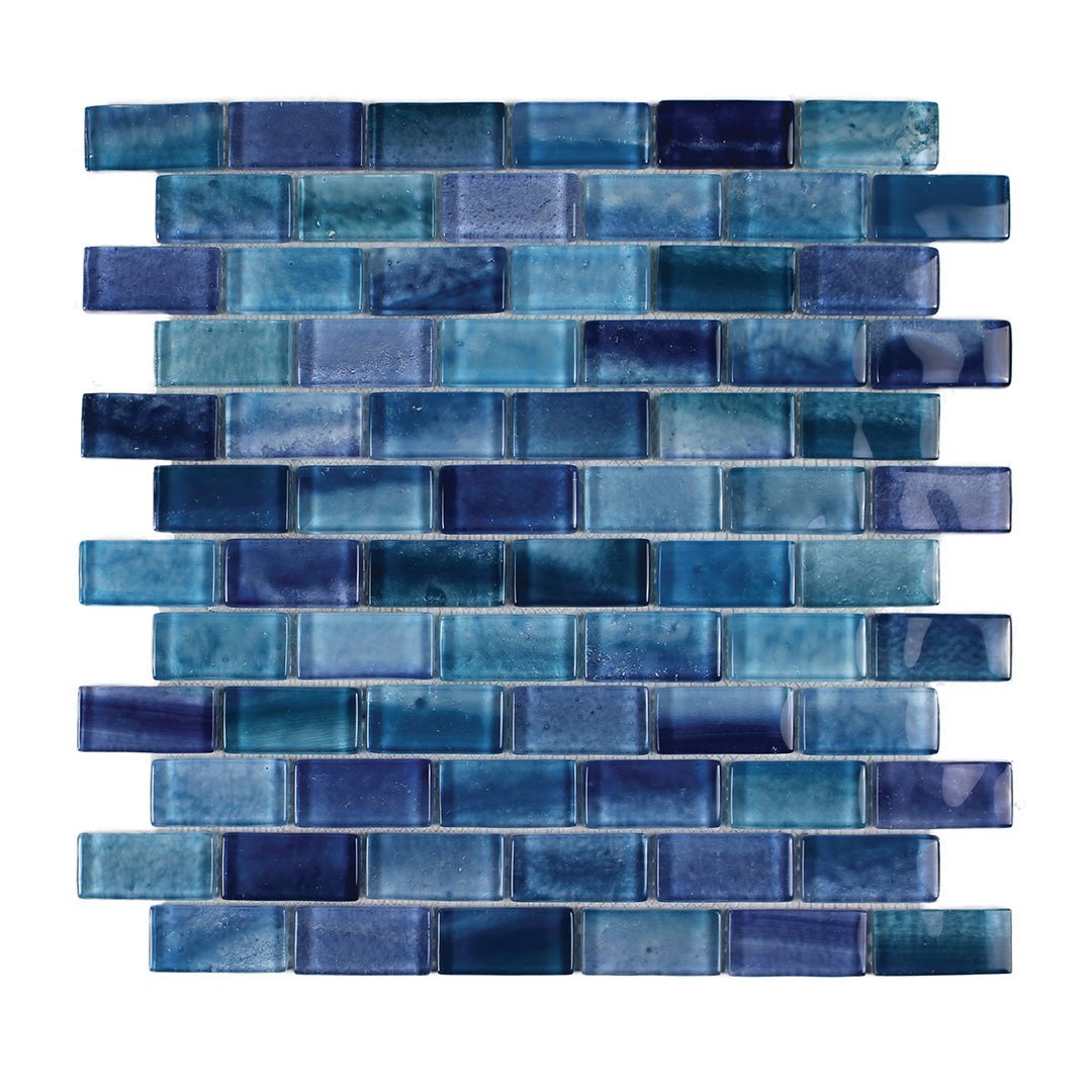 Gemstone Aquamarine, 1" x 2" Glass Tile | Pool, Spa, & Bath Tile