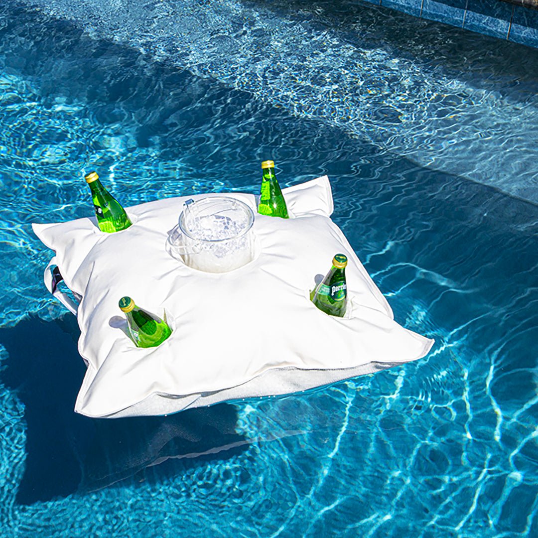Kai Cocktail Caddy, White - Pool Accessory | Floating Luxuries
