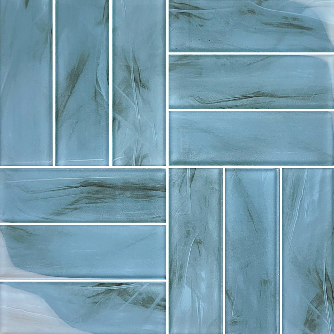 Metro Blue, 2" x 6" Glass Tile | Pool Waterline Tile