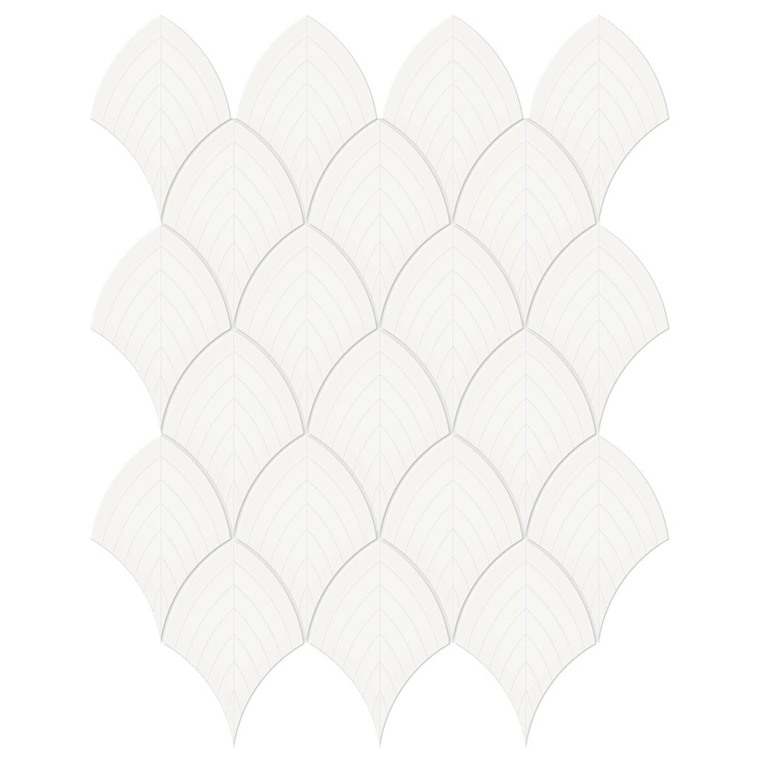 Soho Canvas White, Scallop | Ceramic Bathroom & Kitchen Tile by Tesoro