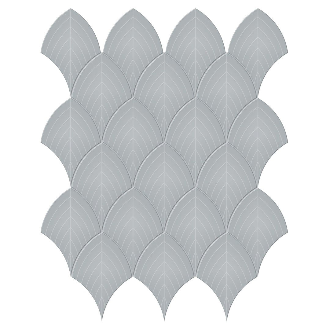 Soho Cloud Blue, Scallop | Ceramic Bathroom & Kitchen Tile by Tesoro
