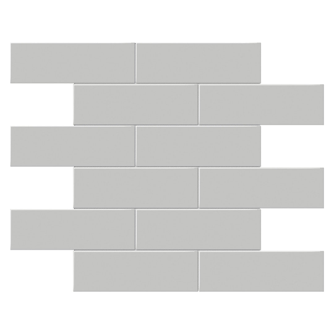Soho Loft Grey Glossy Brick, 2" x 6" Ceramic Tile | Backsplash Tile