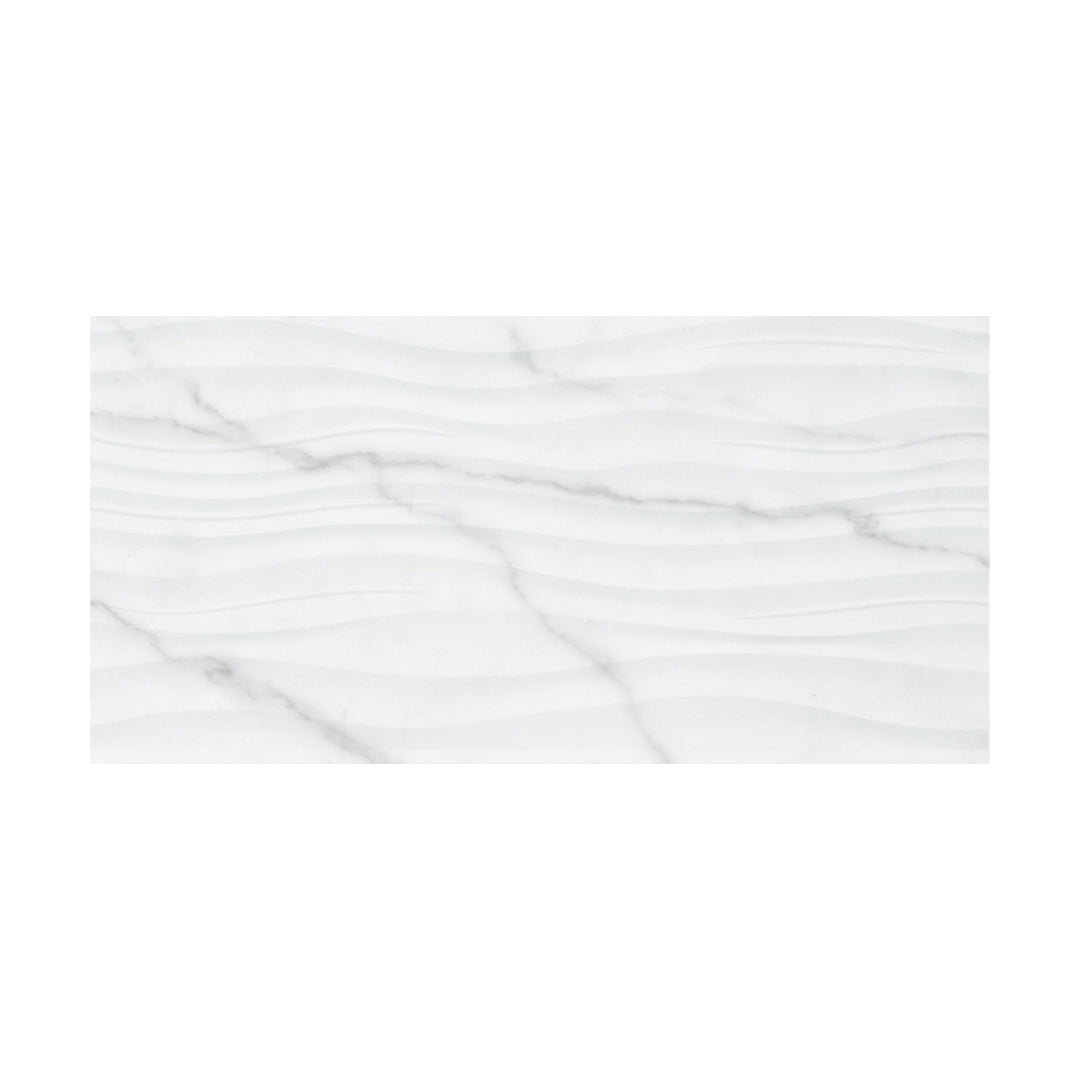 Terreno Glossy Marble Flow, 12" x 24" Ceramic Tile | Wall Tile