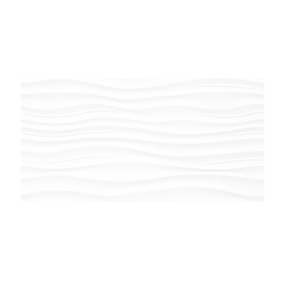 Terreno White Glossy Flow, 12" x 24" Ceramic Tile | Wall Tile