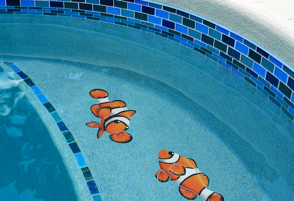 Tropical Fish Pool Mosaics | Pool Tile Mosaics – AquaBlu Mosaics