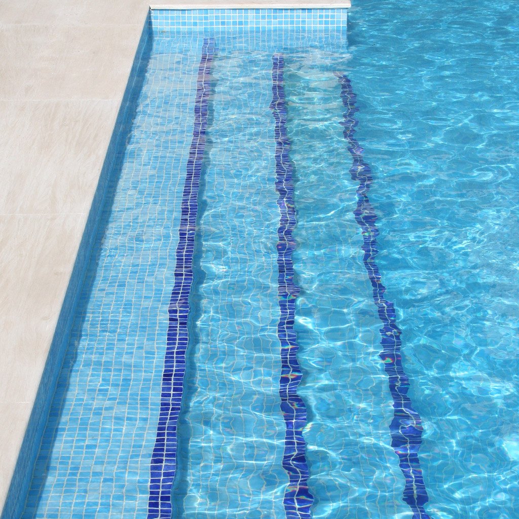 Fog Turquoise Blue, 1" x 1" | 093501M | Vidrepur Mosaic Glass Tile ...