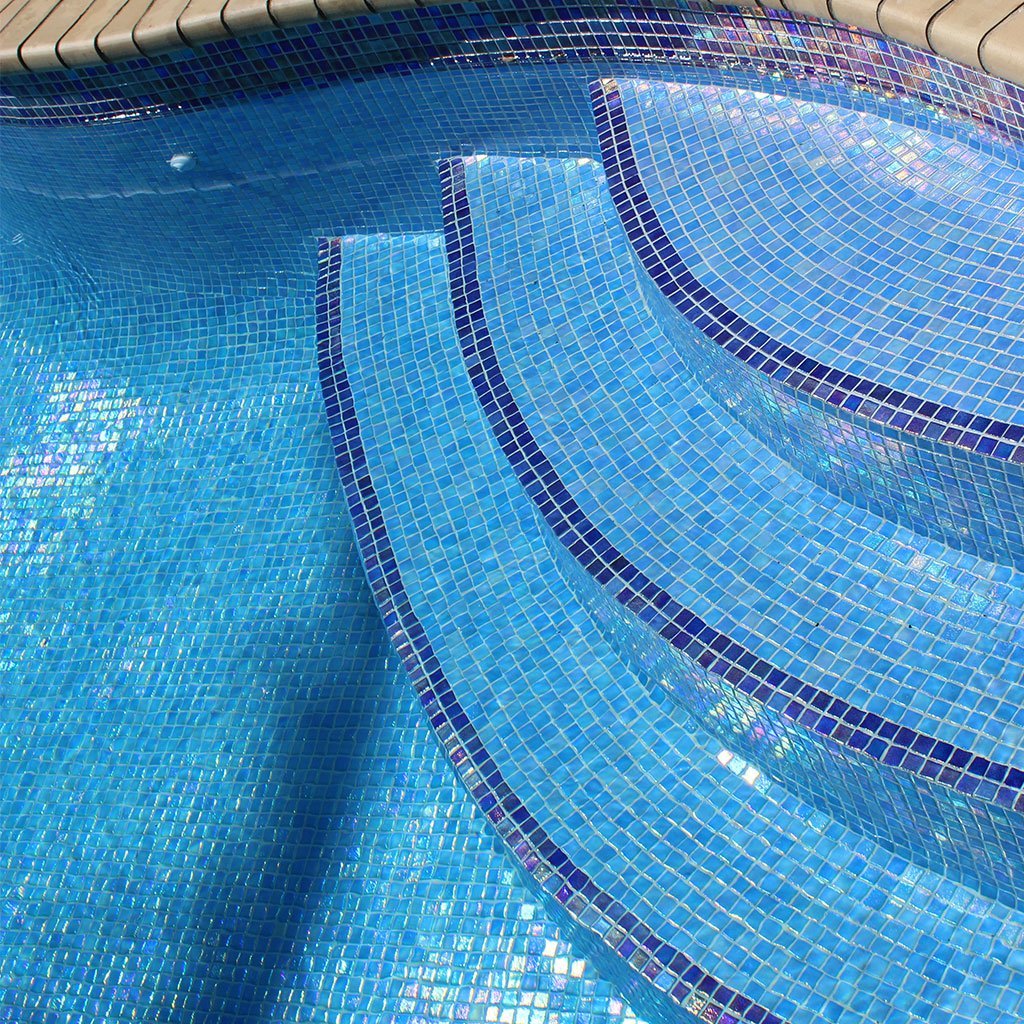 Shell Azure 552, 1" x 1" | 093552M | Vidrepur Mosaic Pool Tile ...