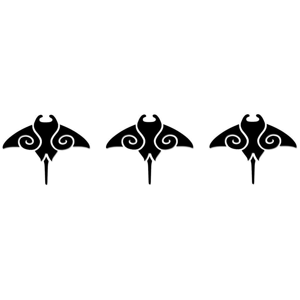 Tribal Manta Ray Step Marker - Black (Set of 3) | CM-MRS1-4 | Pool ...