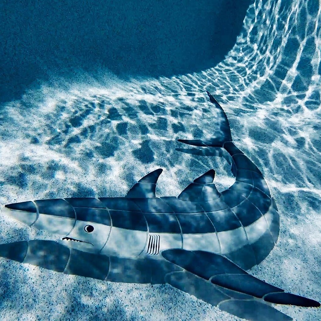 Shark - Grey w/Shadow | S50GR-29/SH | Pool Mosaic – AquaBlu Mosaics
