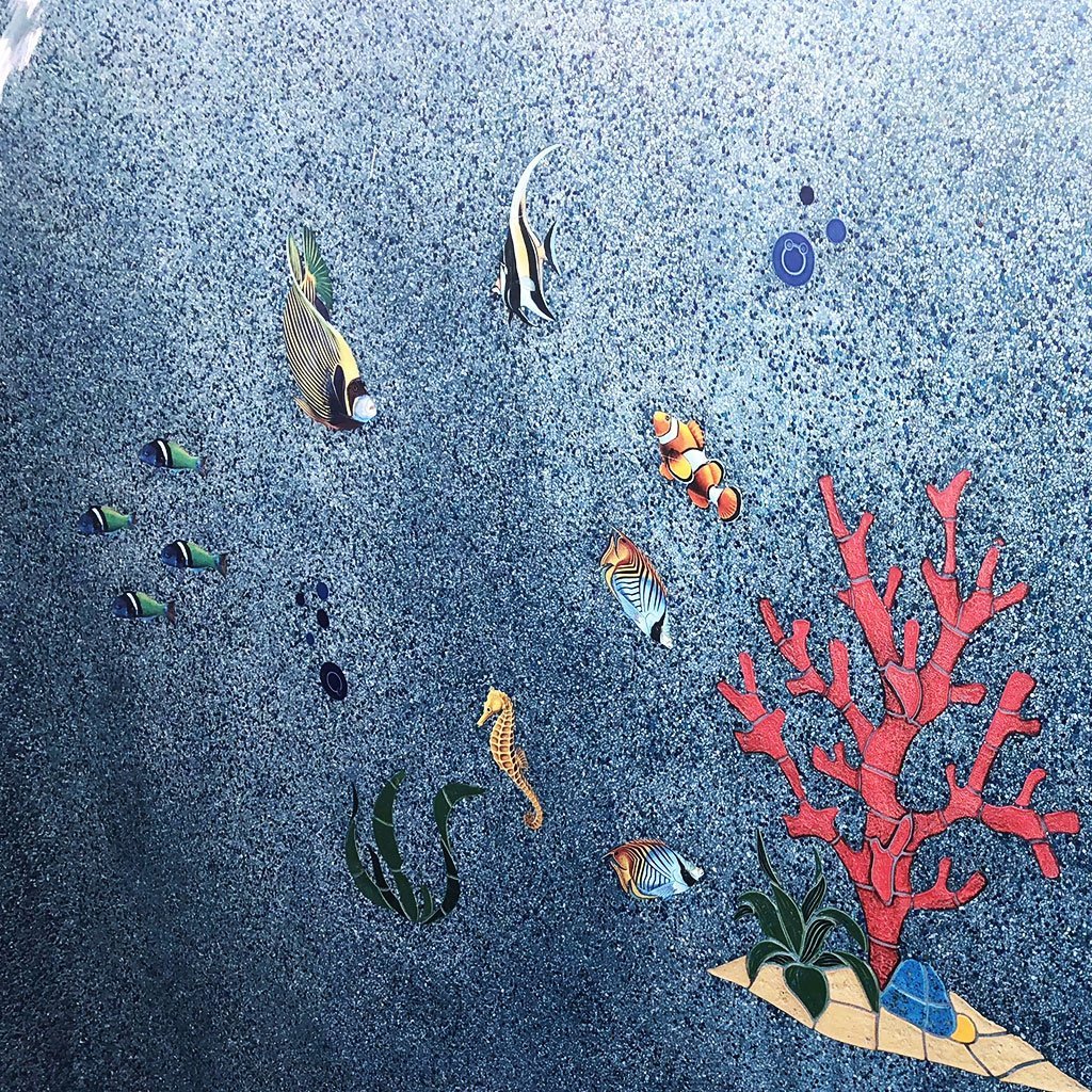 Tropical Fish Pool Mosaics | Pool Tile Mosaics – AquaBlu Mosaics