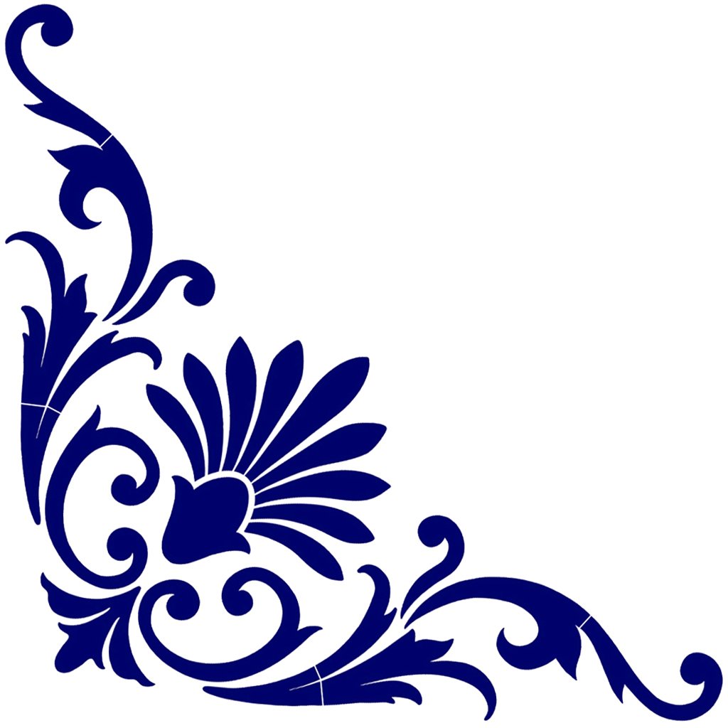 Blue Corner Border Designs